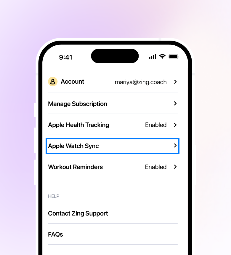 Conecte o Zing ao seu relógio – Zing Coach Central de Ajuda